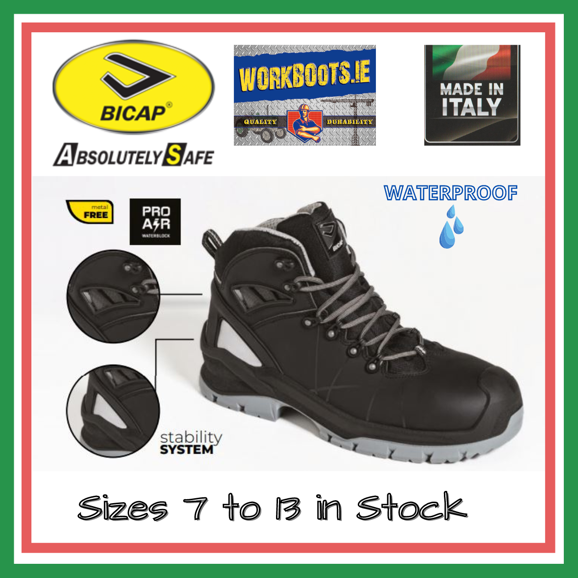Bicap Lion Waterproof Safety Boot - Work Boots